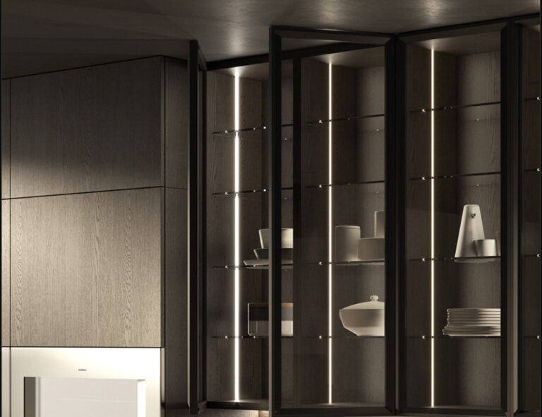 Snaidero Debuts Luxury Metal Framed Glass Kitchen Cabinetry - IWF Atlanta